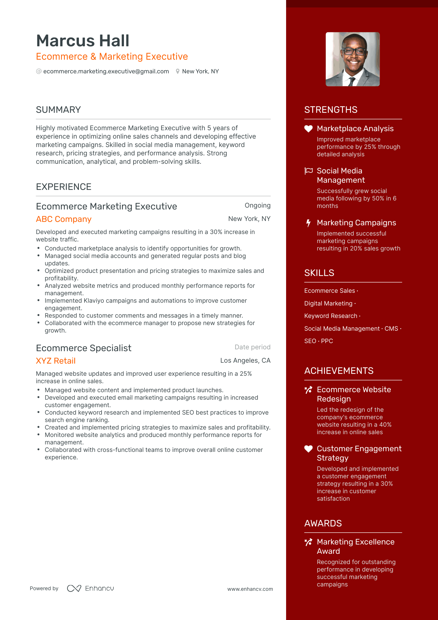 5 Ecommerce Marketing Resume Examples & Guide for 2023