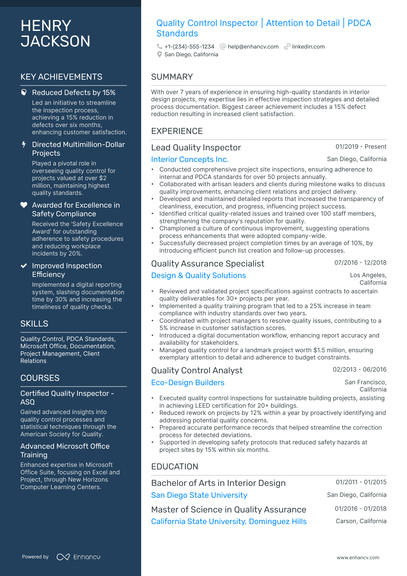 10 Quality Control Inspector Resume Examples & Guide for 2026