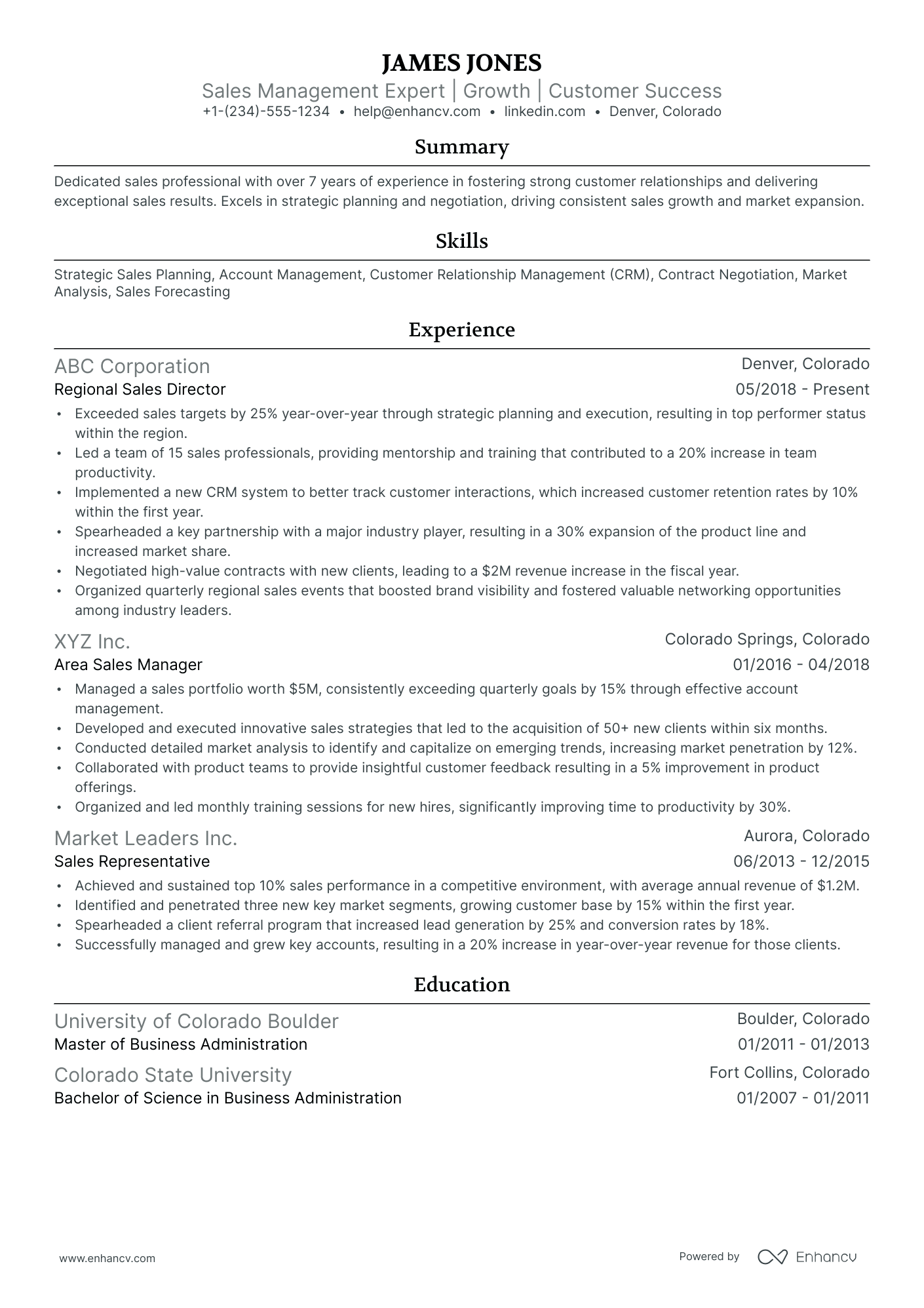 10 Territory Sales Manager Resume Examples & Guide for 2026