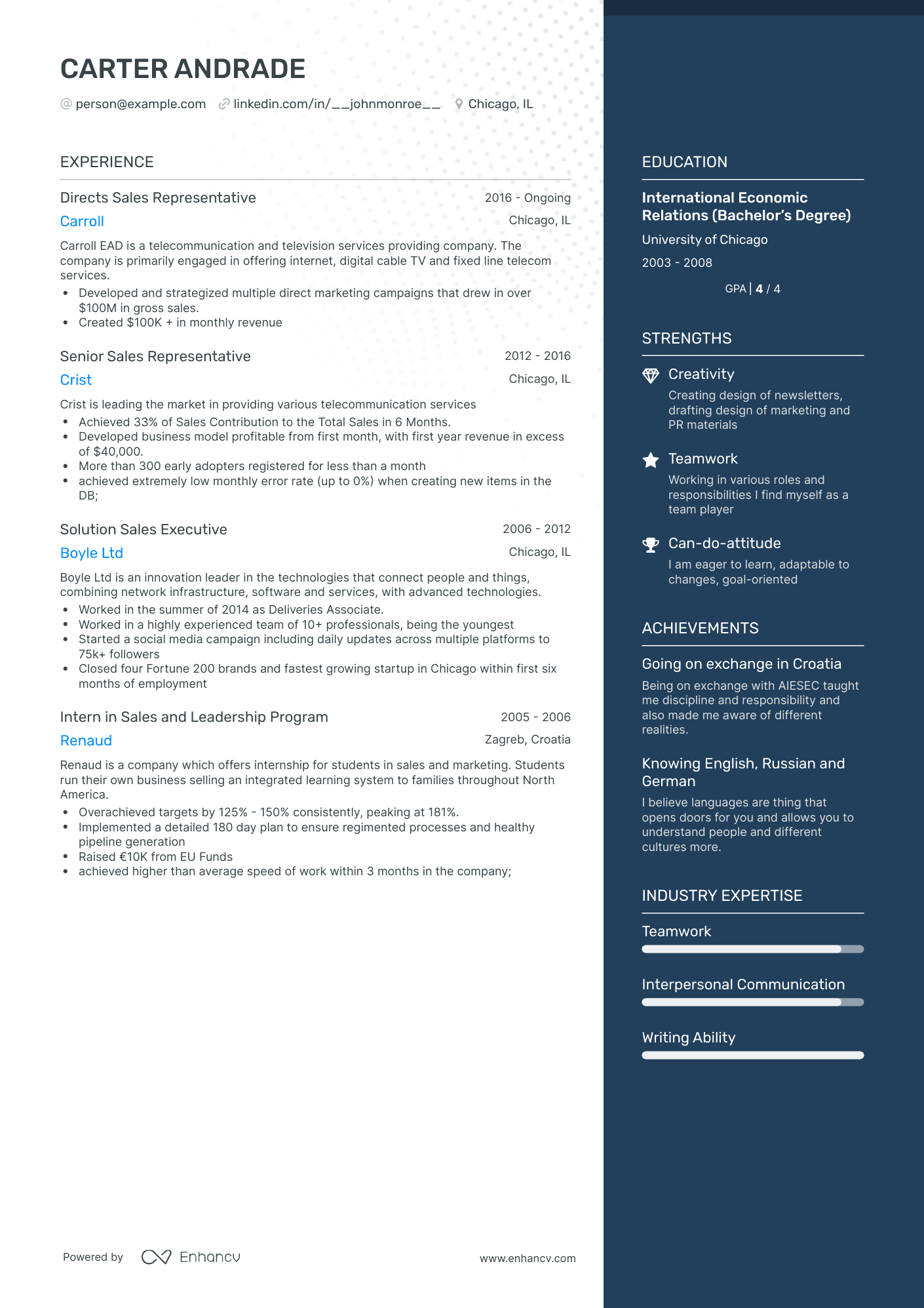 14 Sales Representative Resume Examples & Guide for 2024