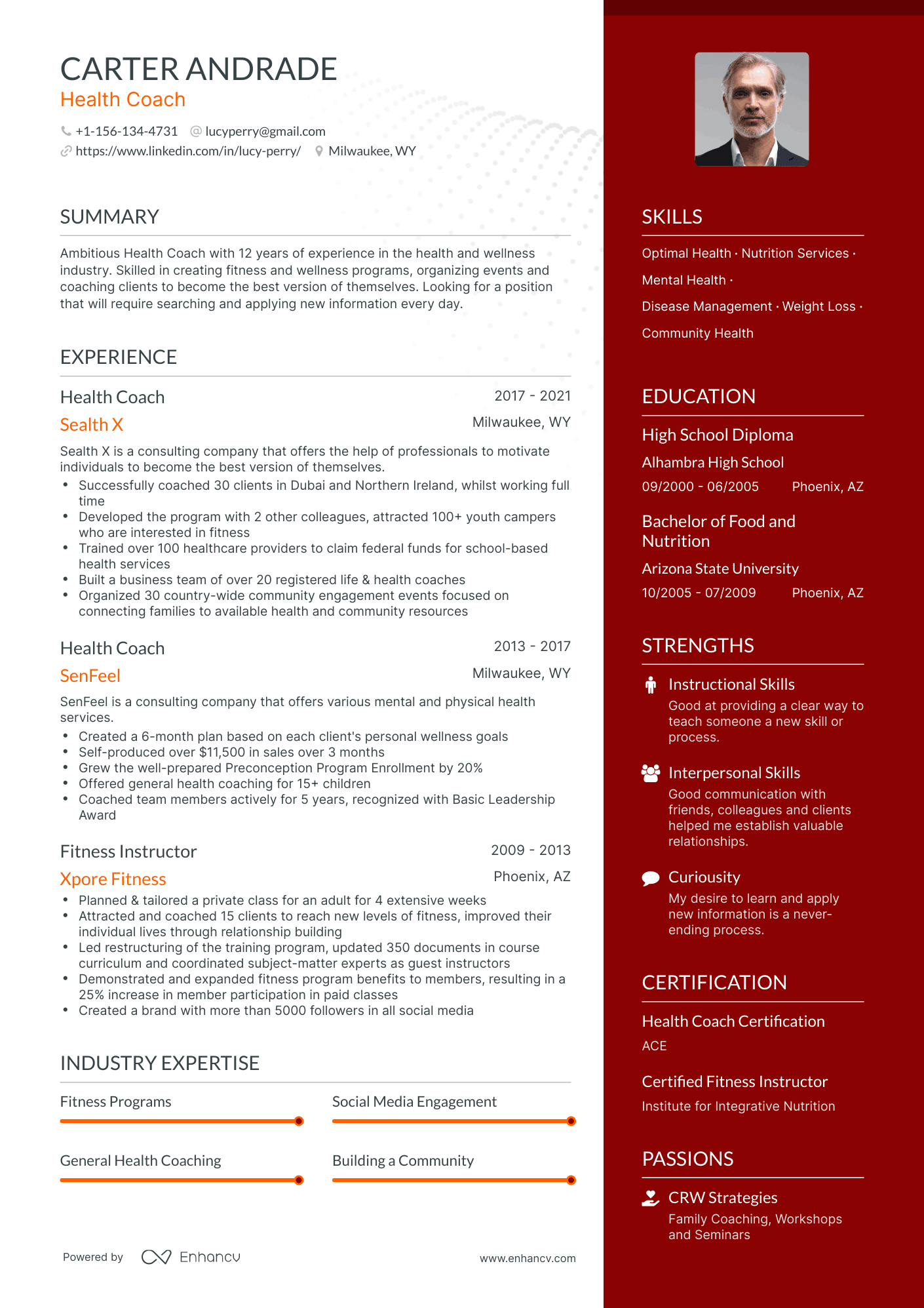 6 Health Coach Resume Examples & Guide for 2023