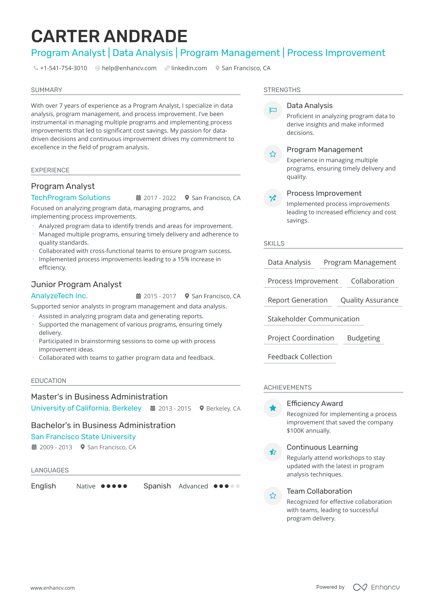 5 Program Analyst Resume Examples & Guide for 2025