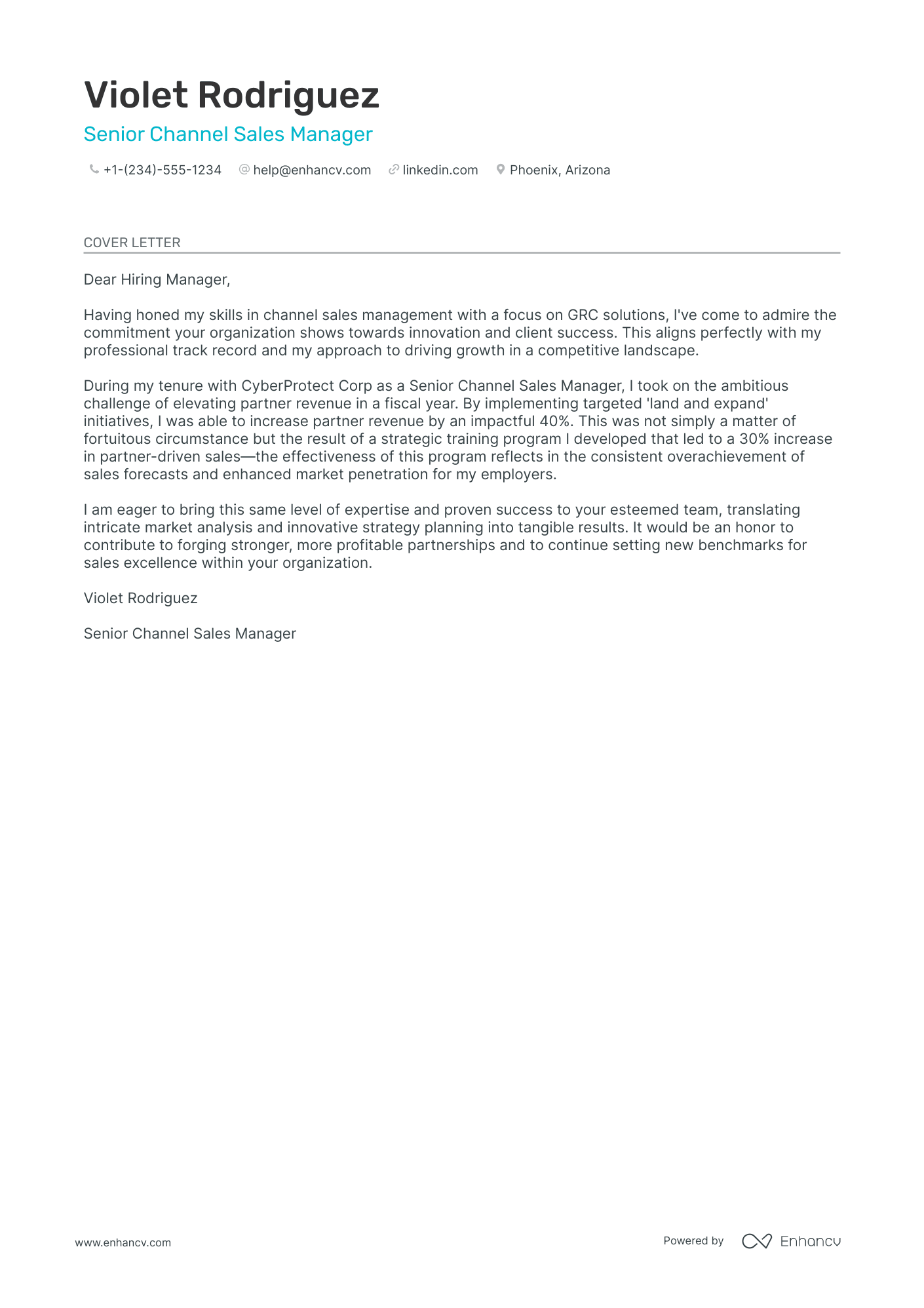 23 Professional Sales Manager Cover Letter Examples and Template for ...