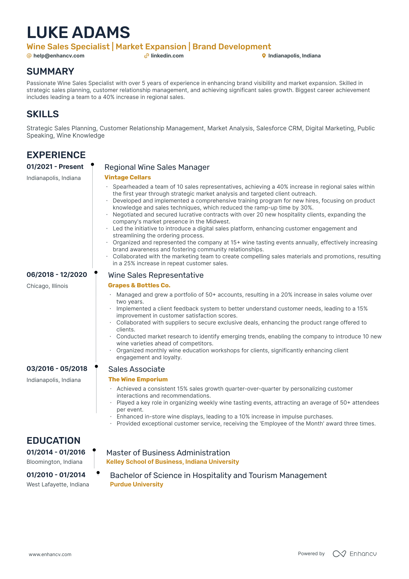 10 Wine Sale Resume Examples & Guide for 2026