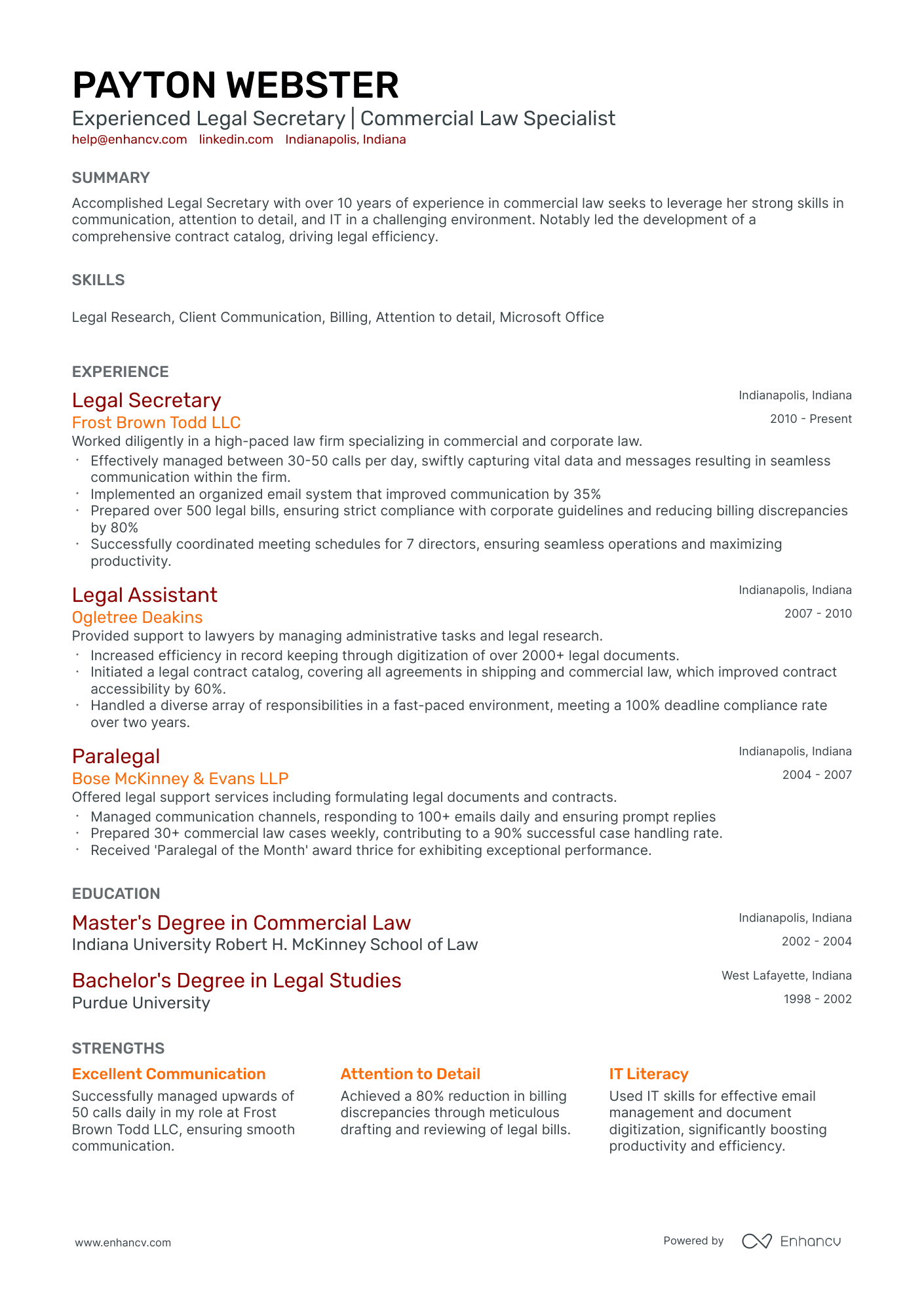 10 Legal Secretary Resume Examples & Guide for 2026