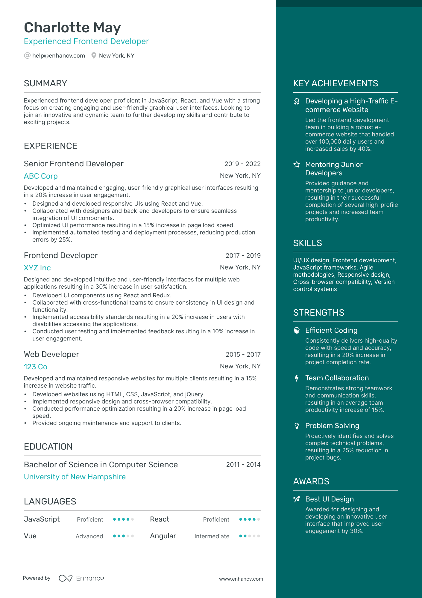 10 Javascript Developer Resume Examples & Guide for 2025