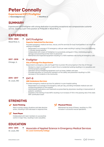 5 Firefighter Resume Examples & Guide for 2024