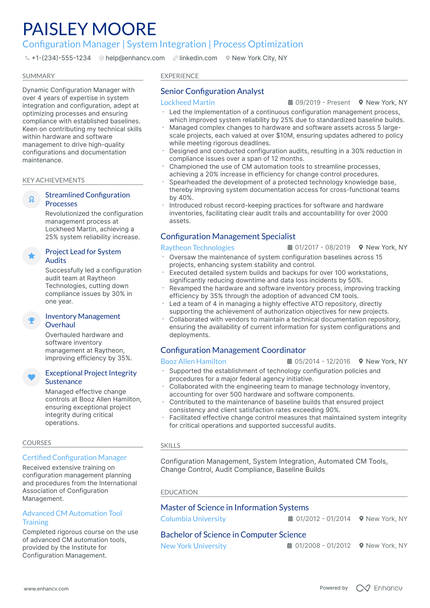 10 Configuration Manager Resume Examples & Guide for 2025