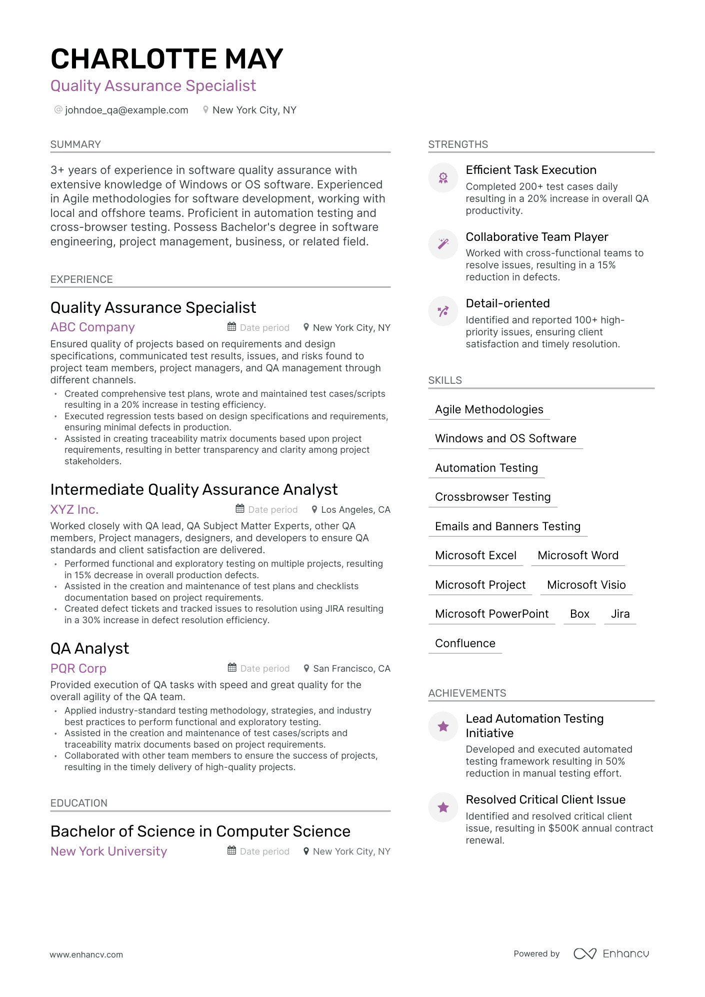 8 Quality Assurance Specialist Resume Examples & Guide for 2023