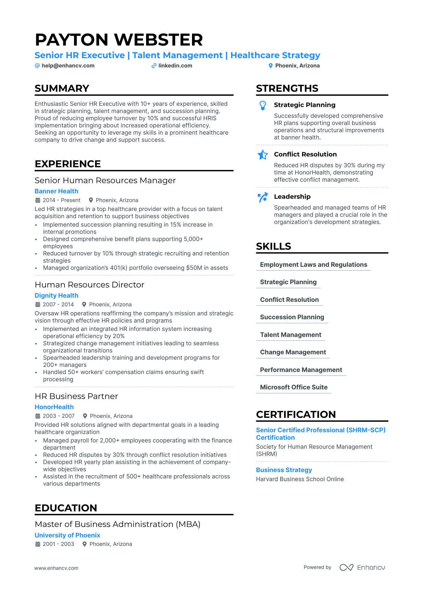 5 Chief Human Resources Officer Resume Examples & Guide for 2024