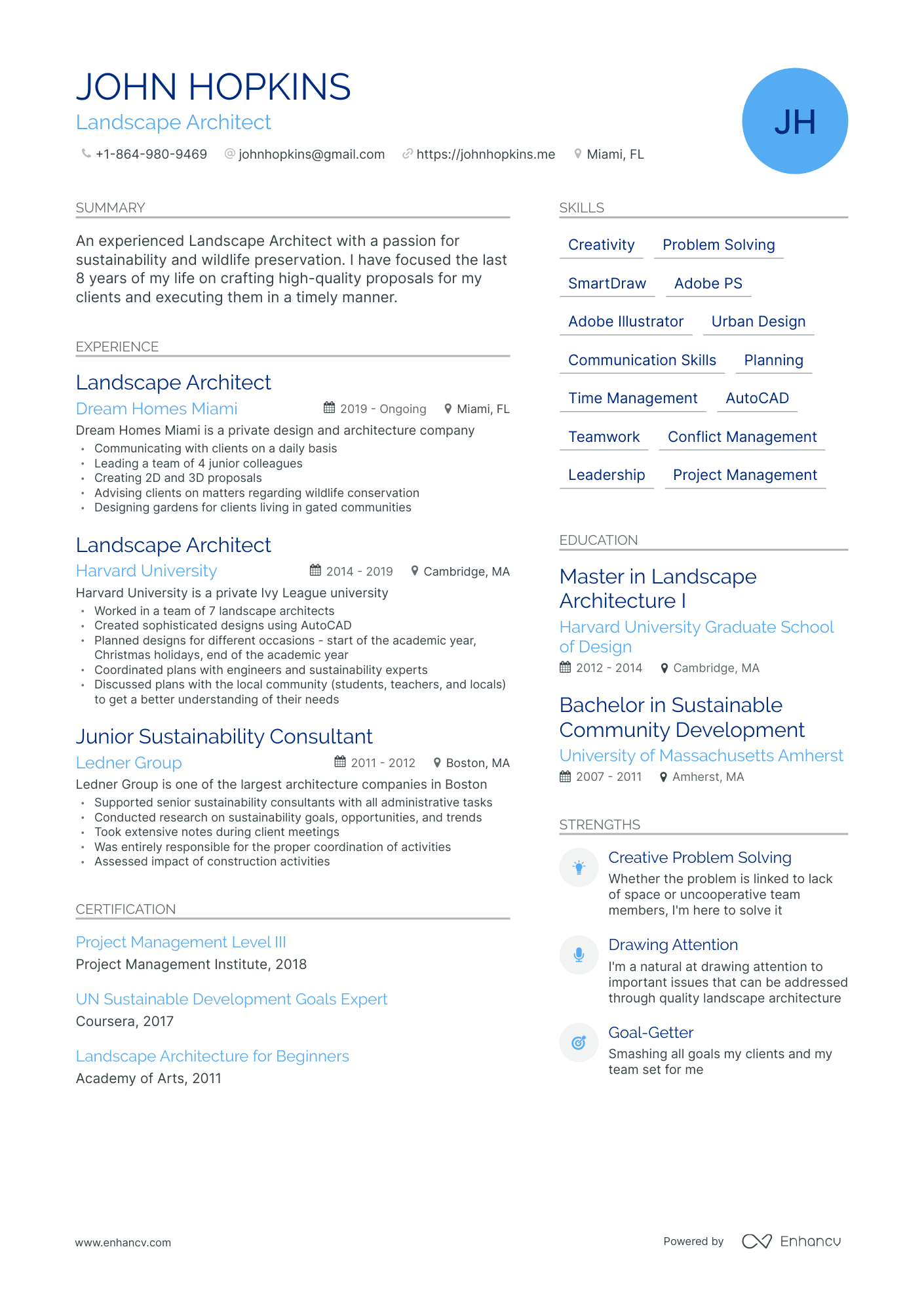 5 Landscape Architect Resume Examples & Guide for 2024