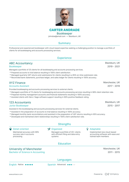 7 Bookkeeper Resume Examples & Guide for 2024