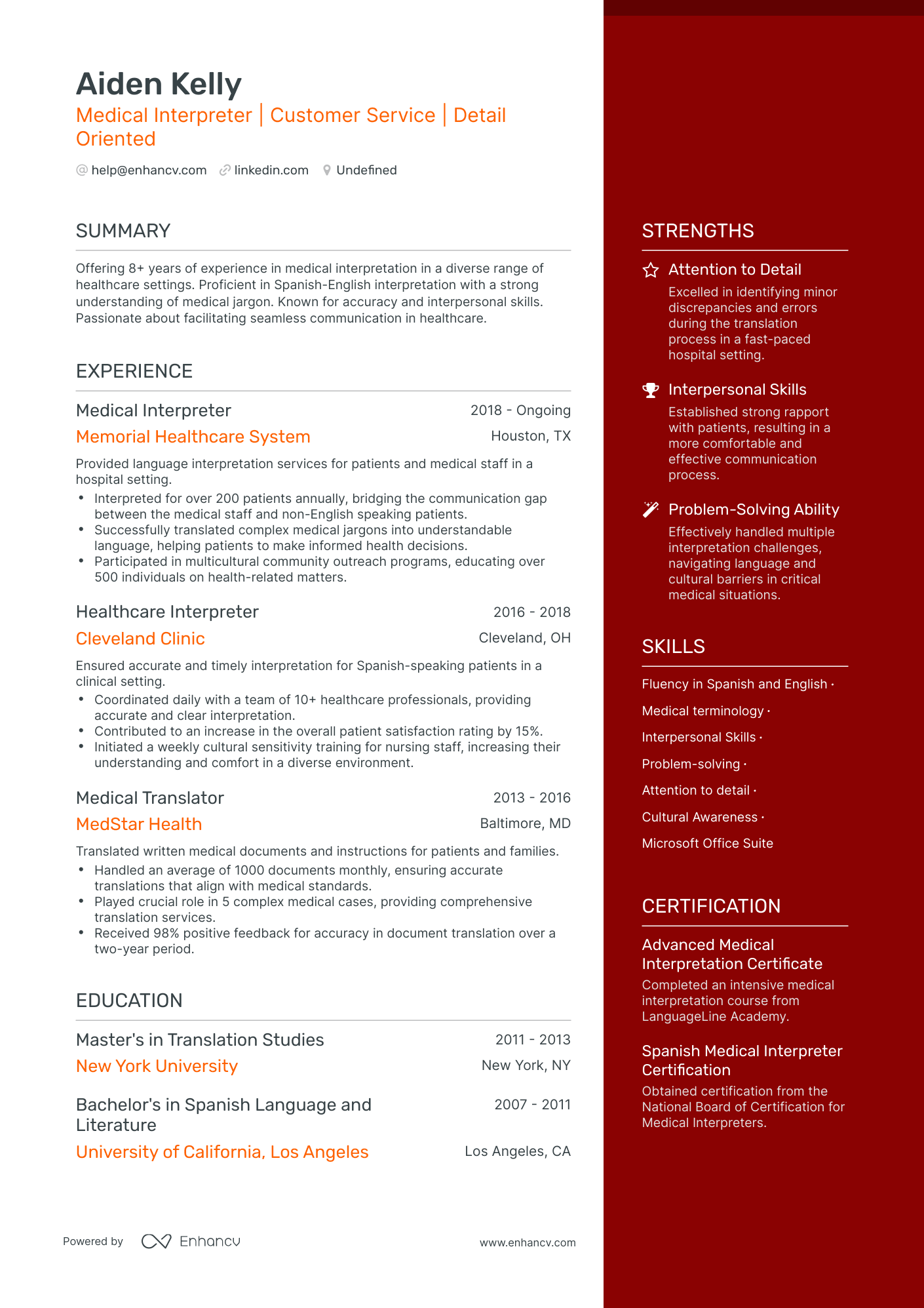 5 Medical Interpreter Resume Examples & Guide for 2024