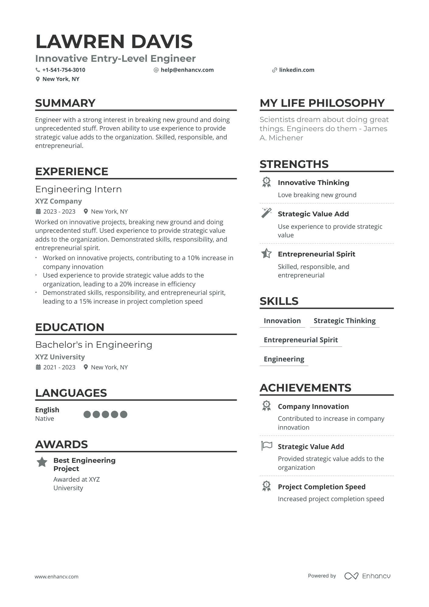 5 Entry-Level Engineering Resume Examples & Guide for 2026