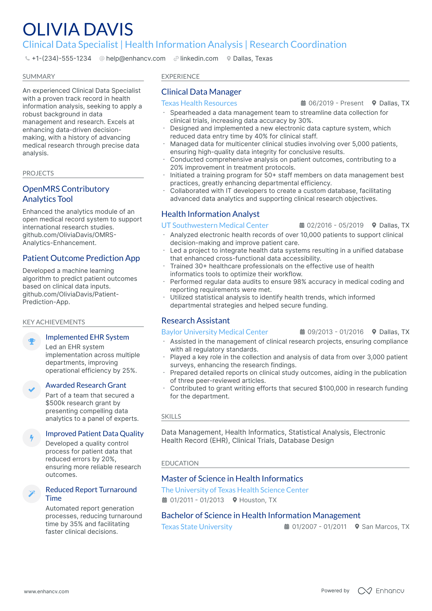 10 Clinical Data Analyst Resume Examples & Guide for 2026