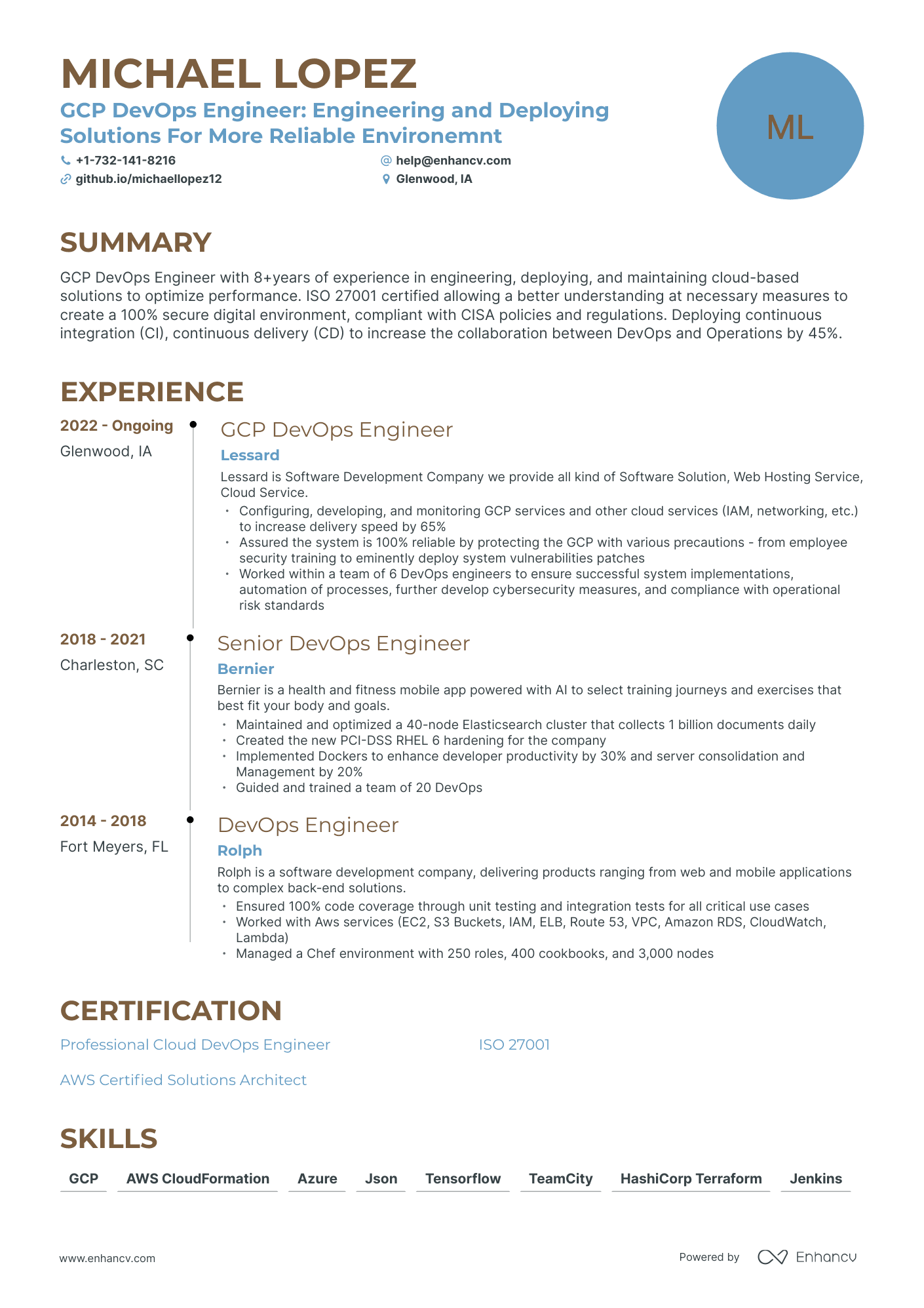 5 GCP Devops Engineer Resume Examples & Guide for 2024