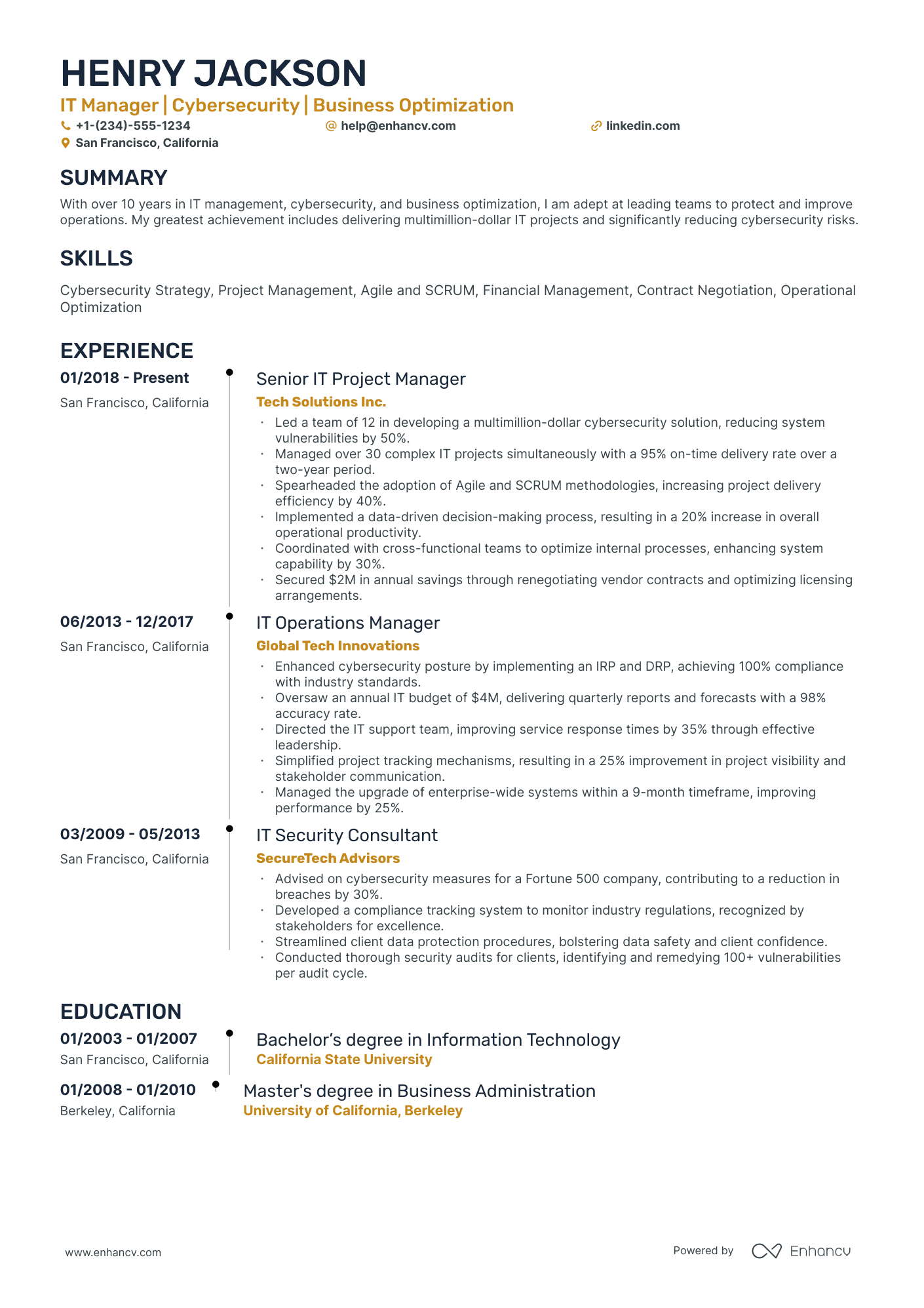 10 Technology Manager Resume Examples & Guide for 2025