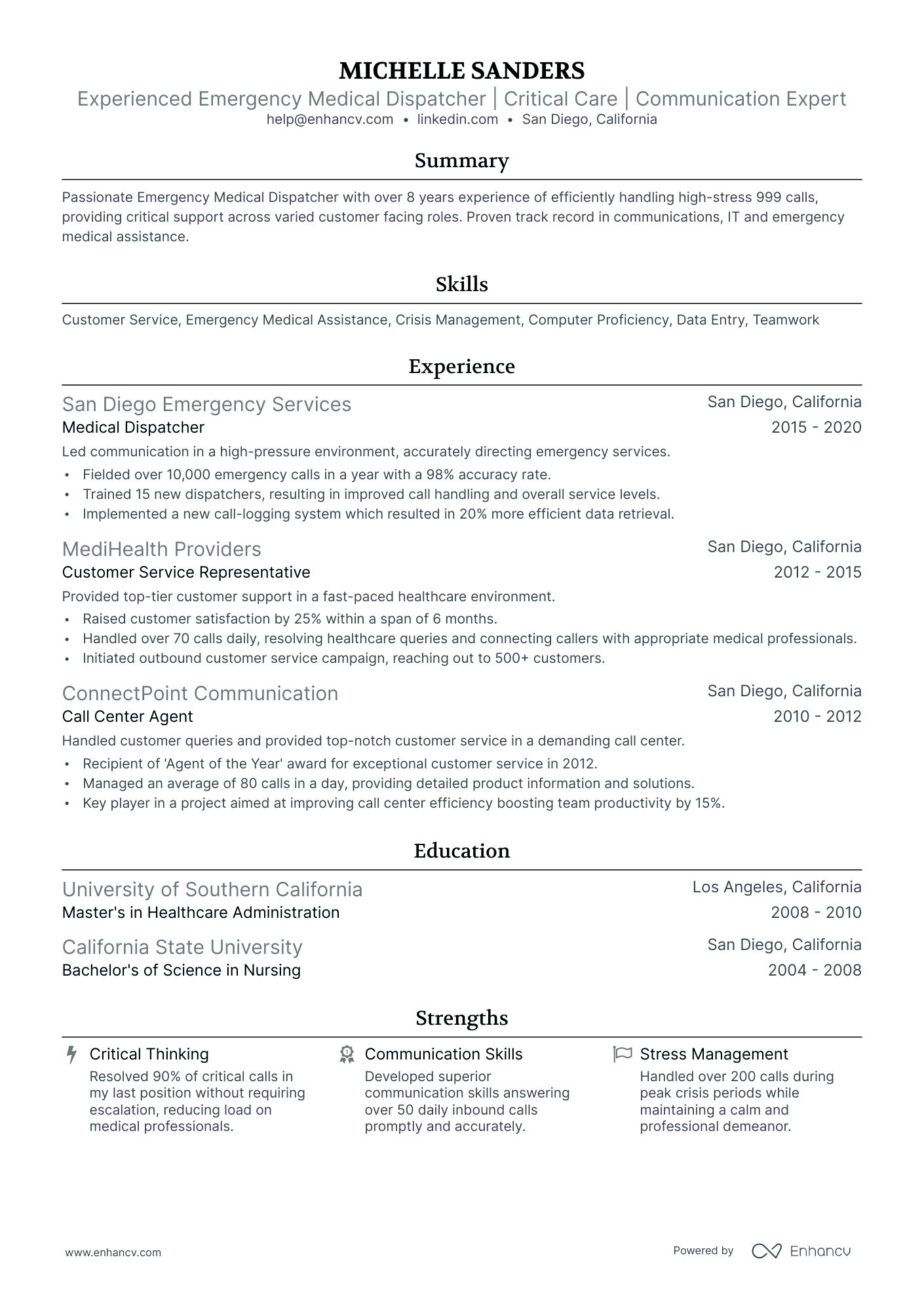 10 Emergency Dispatcher Resume Examples & Guide for 2026