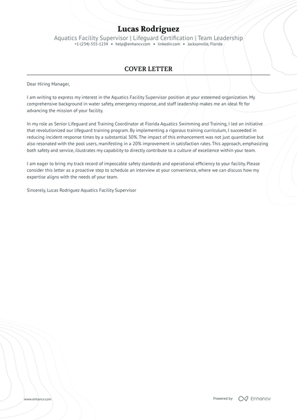 5 Professional Sports Cover Letter Examples and Template for 2026 | Enhancv