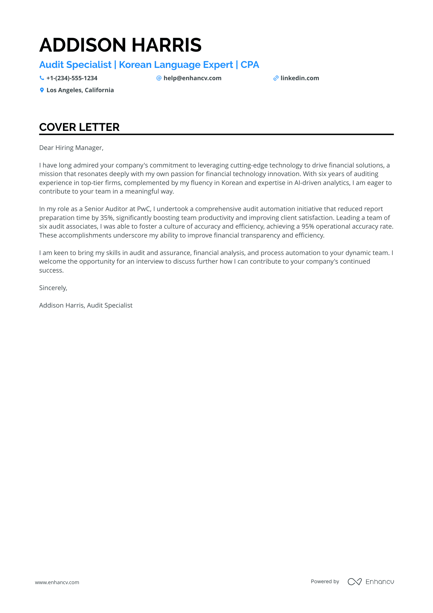 6 Professional Deloitte Cover Letter Examples and Template for 2026 ...
