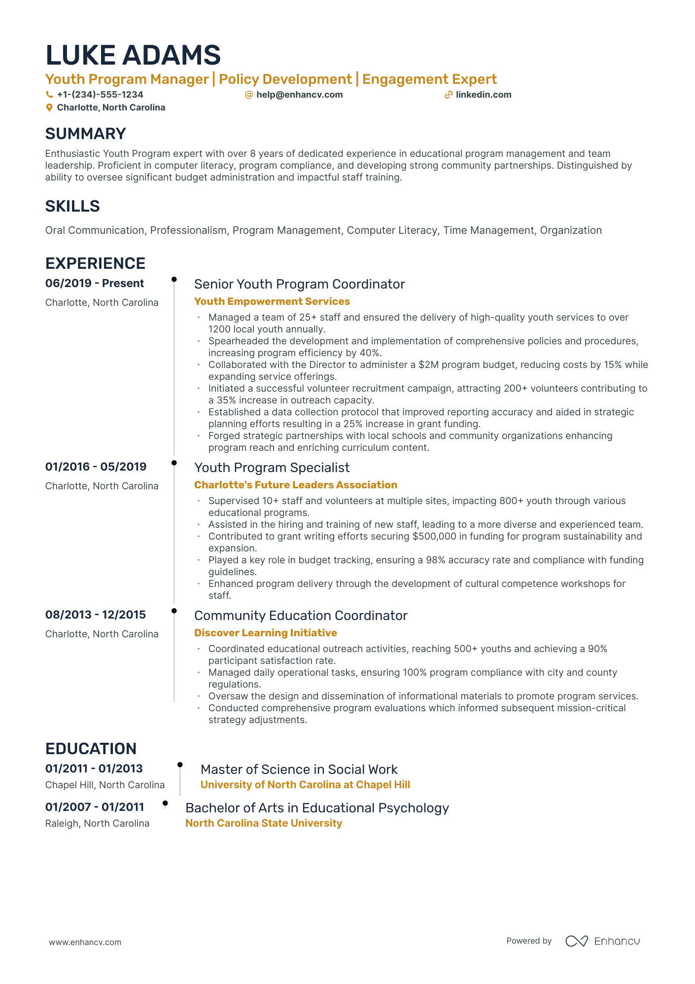 10 Youth Program Manager Resume Examples & Guide for 2026