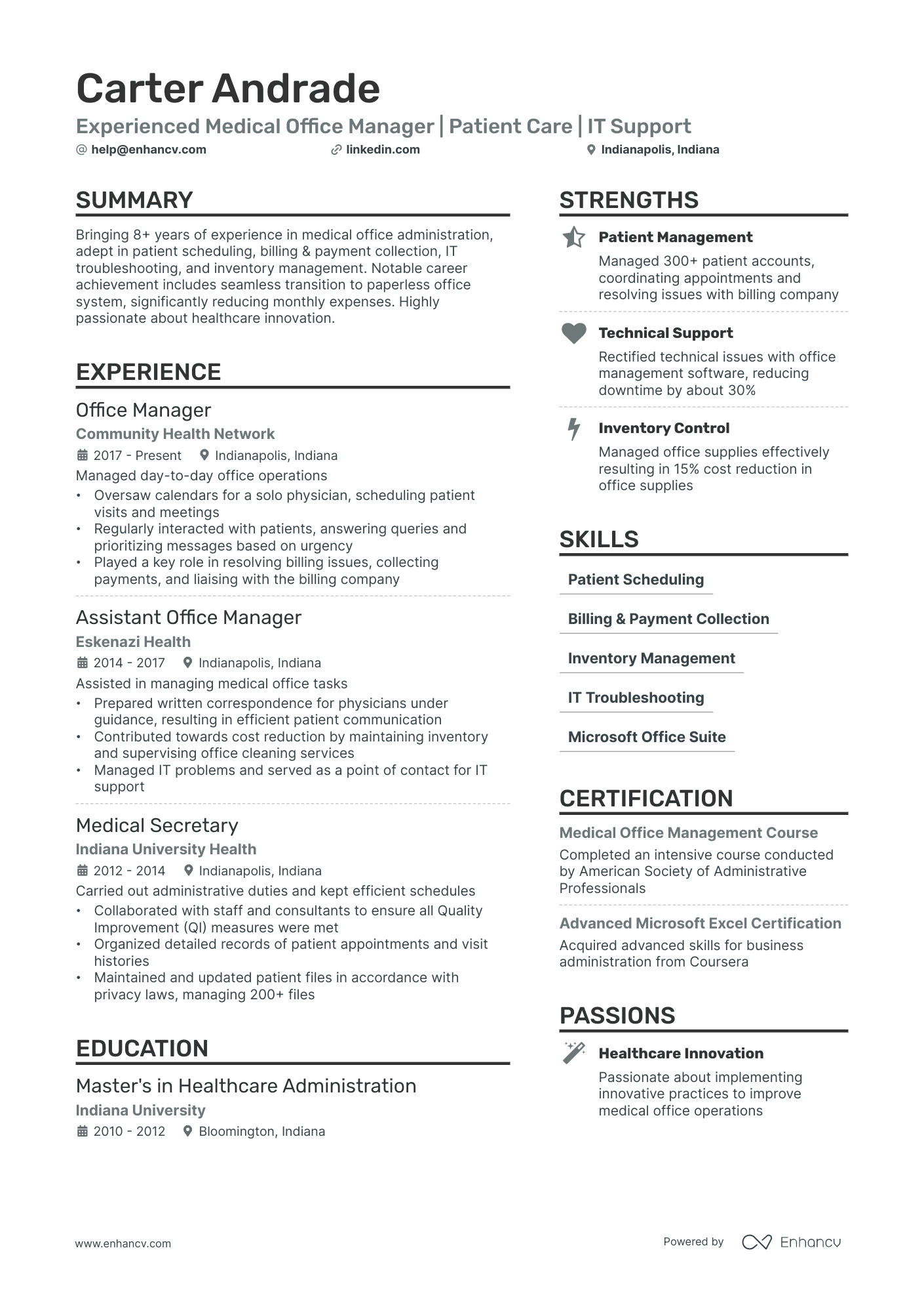 5 Medical Office Manager Resume Examples & Guide for 2024