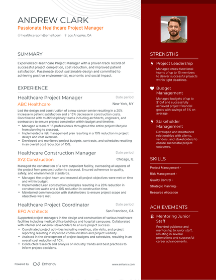 5 Healthcare Project Manager Resume Examples & Guide for 2023