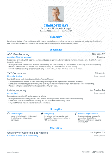 5 Assistant Finance Manager Resume Examples & Guide for 2024