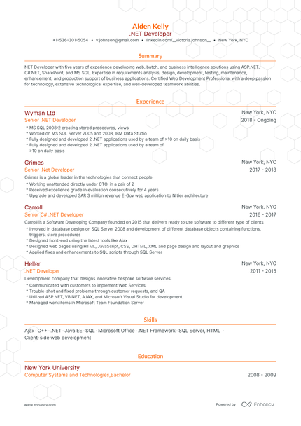 5 .Net Developer Resume Examples & Guide for 2023