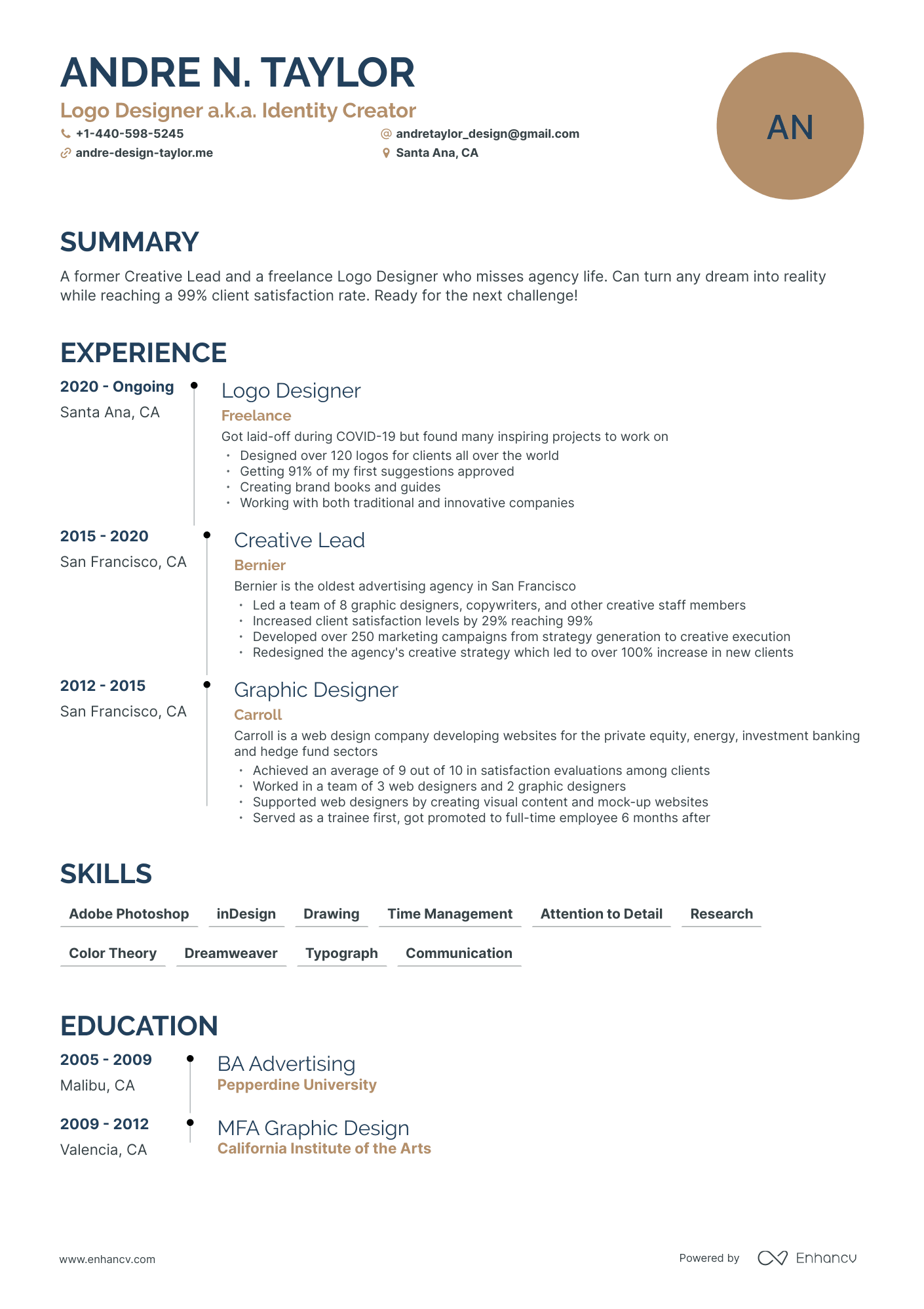 5 Logo Designer Resume Examples & Guide for 2024