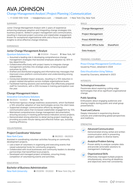 15 Change Management Resume Examples & Guide for 2026