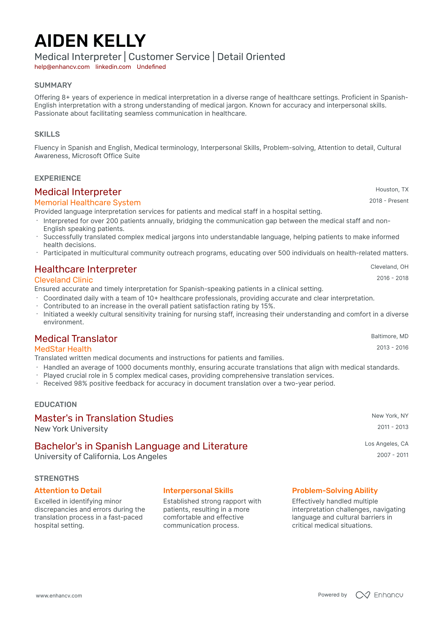10 Medical Interpreter Resume Examples & Guide for 2026