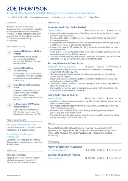 17 Accounts Receivable Resume Examples - March 2026