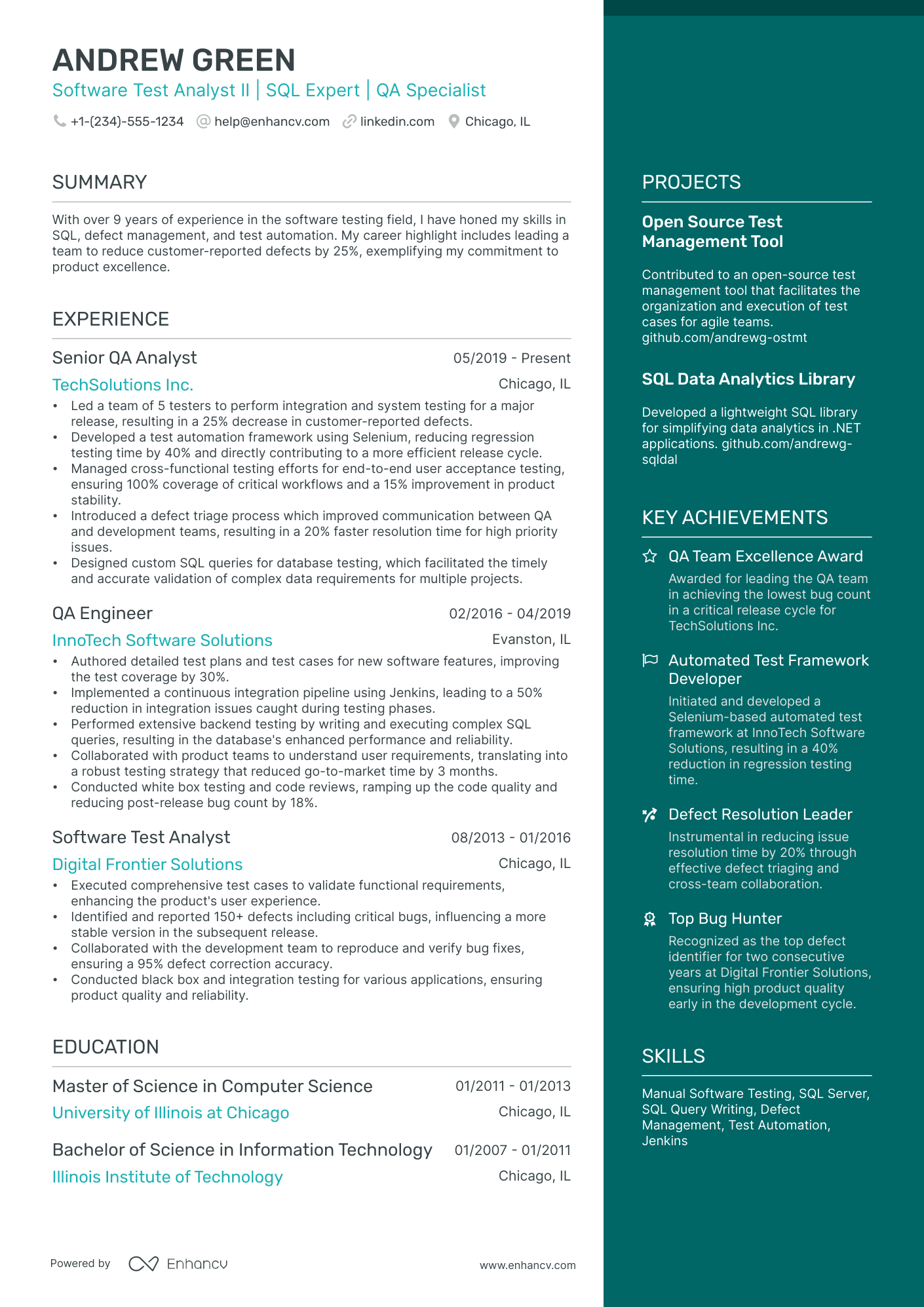 10 Software Test Analyst Resume Examples & Guide for 2026