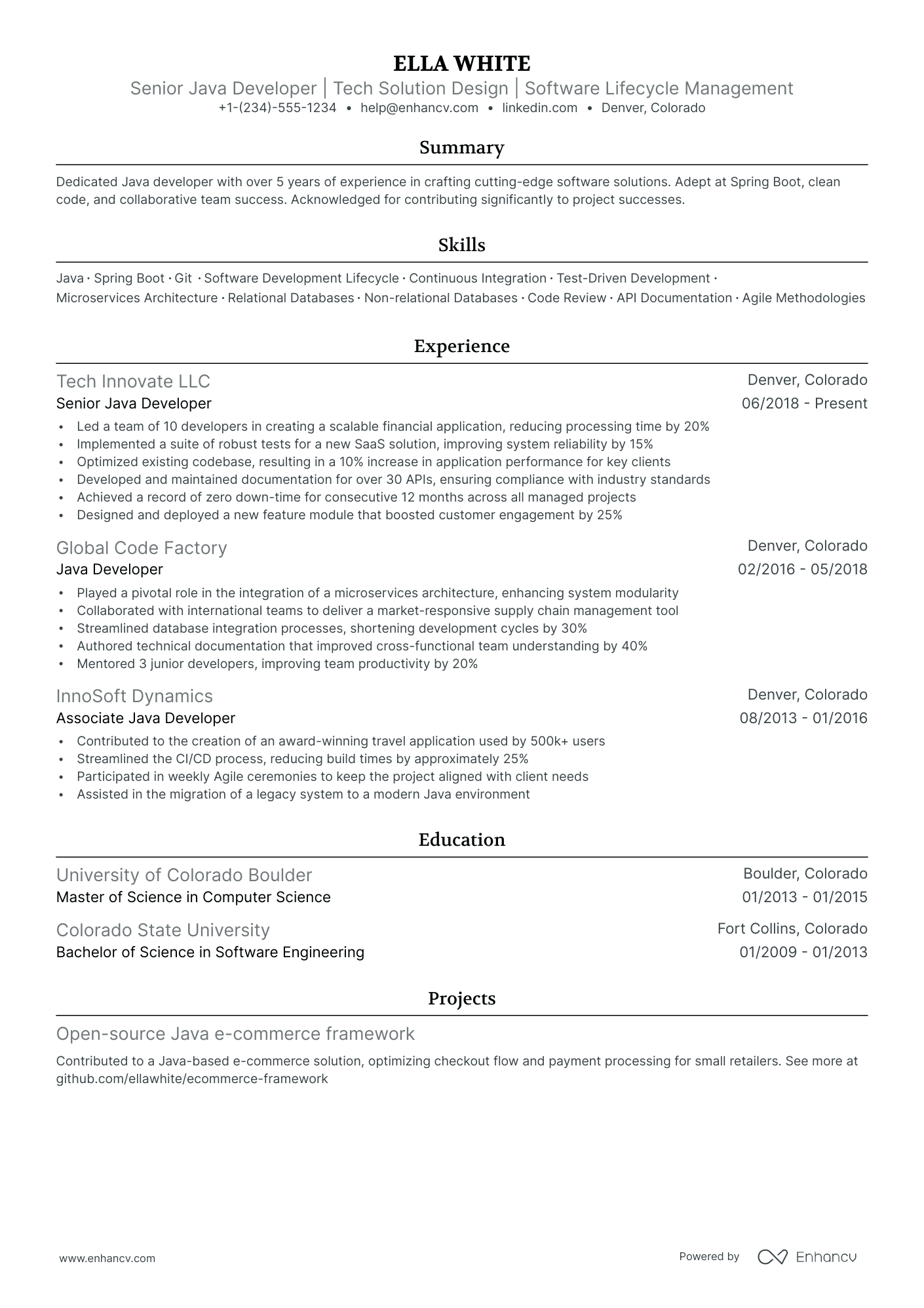 5 Senior Java Developer Resume Examples & Guide for 2024