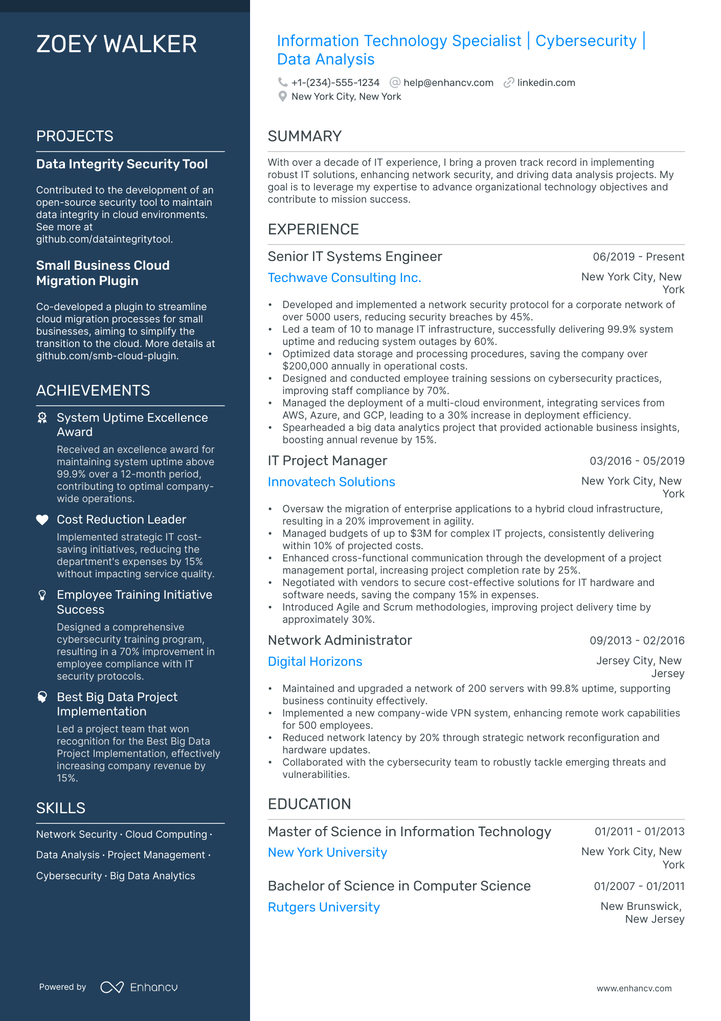 5 IT Specialist Resume Examples & Guide for 2024