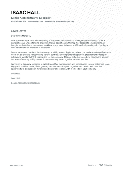 5 Professional Secretary Cover Letter Examples and Template for 2026 ...