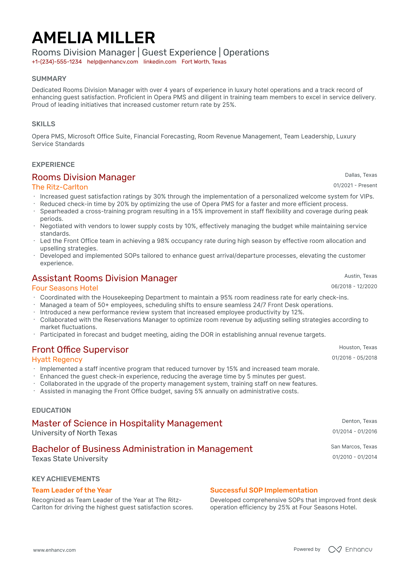 10 Front Office Manager Resume Examples & Guide for 2026