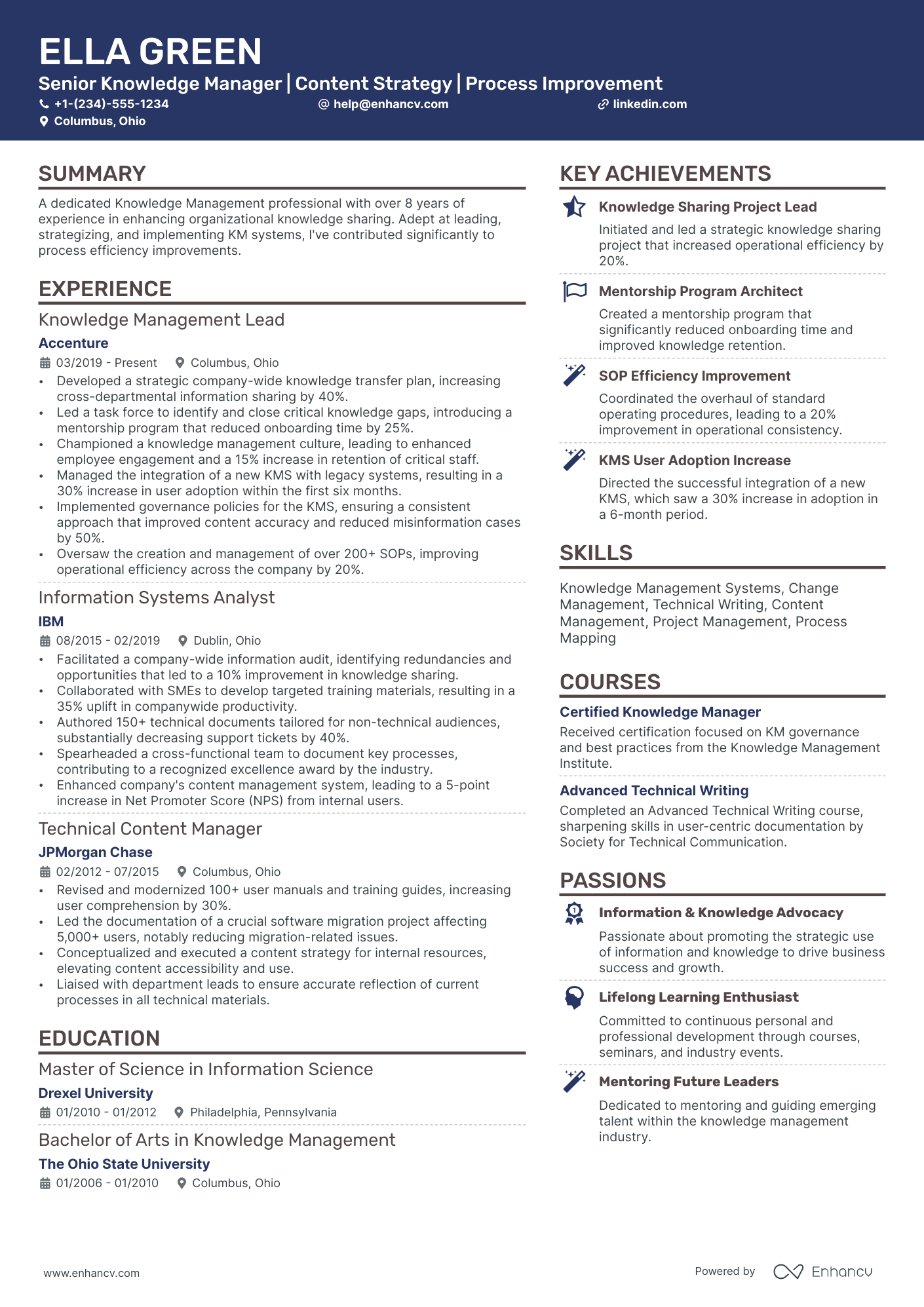 10 Knowledge Manager Resume Examples & Guide for 2026
