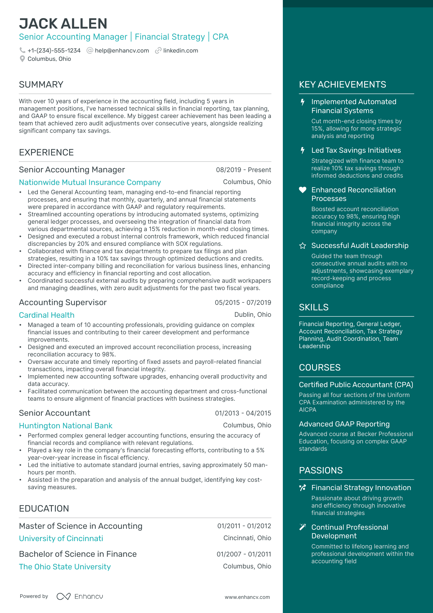 10 Financial Reporting Manager Resume Examples & Guide for 2026
