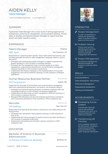 5 Talent Manager Resume Examples & Guide for 2024