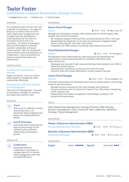 10 Client Partner Resume Examples & Guide for 2026