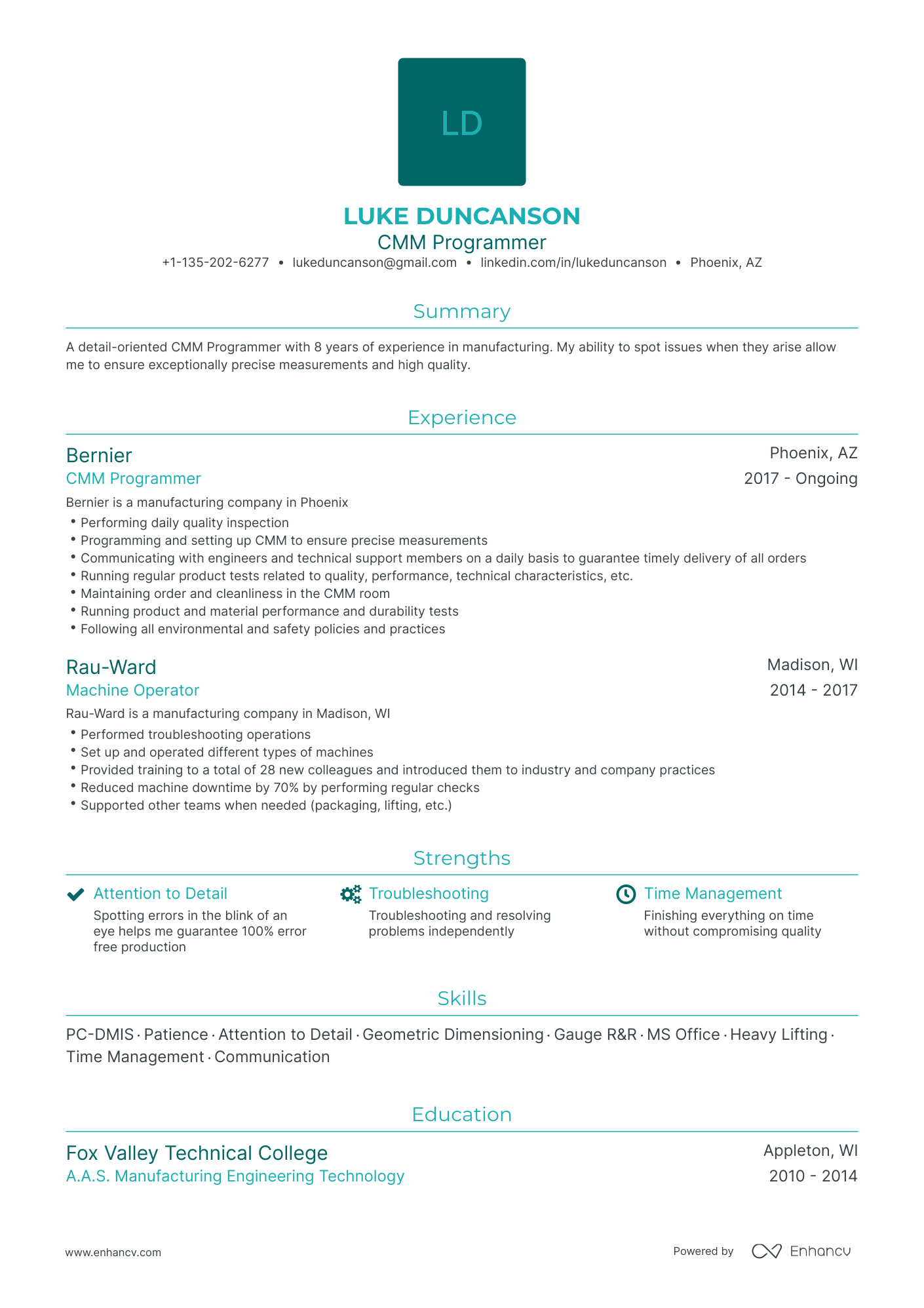 5 Cmm Programmer Resume Examples & Guide for 2023