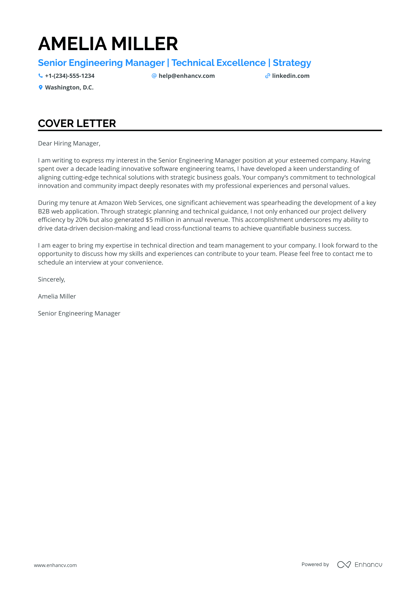 5 Professional Engineering Manager Cover Letter Examples and Template ...