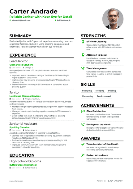 8 Janitor Resume Examples & Guide for 2024