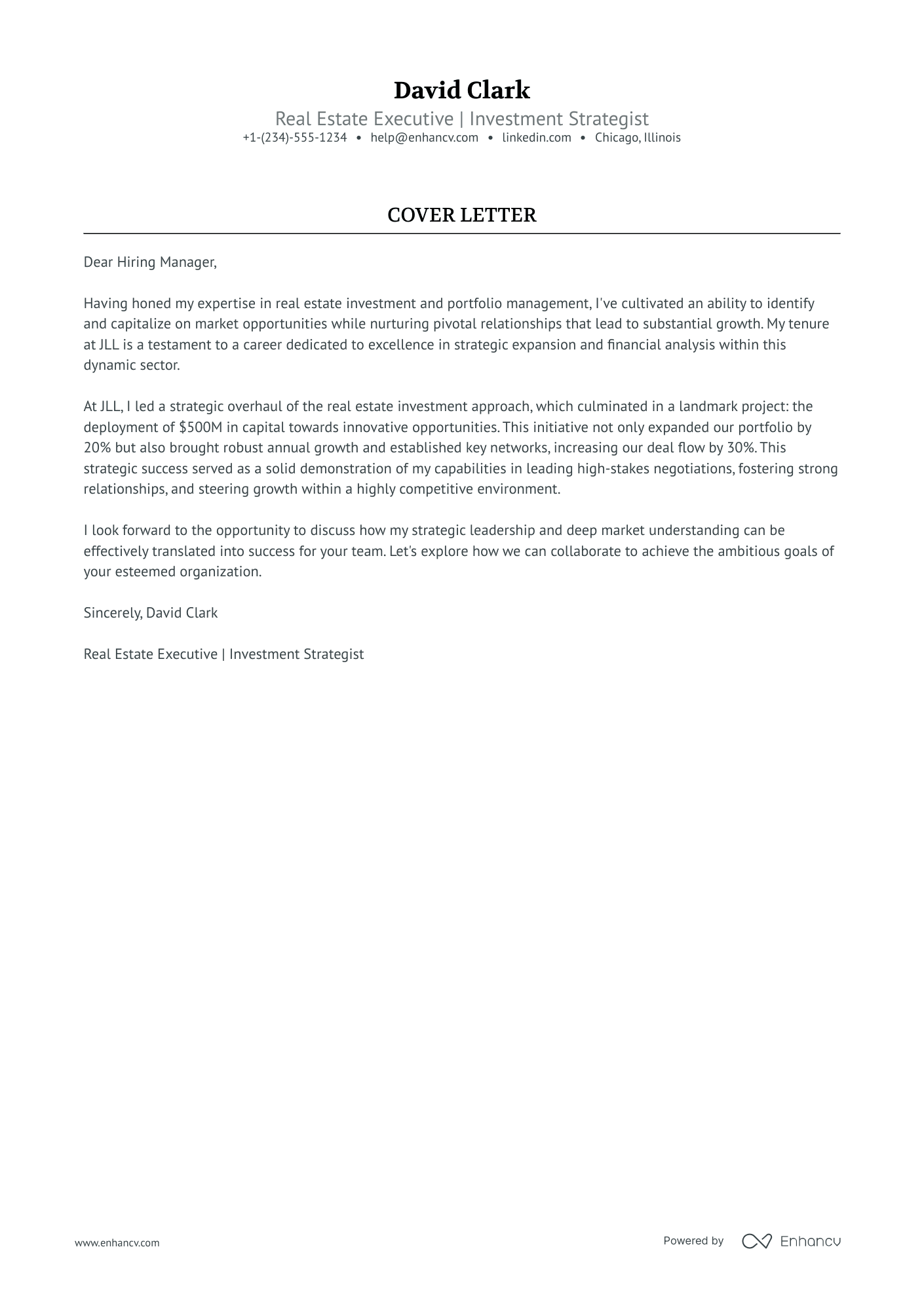 Chief Executive Officer Cover Letter Examples for 2026 | Enhancv