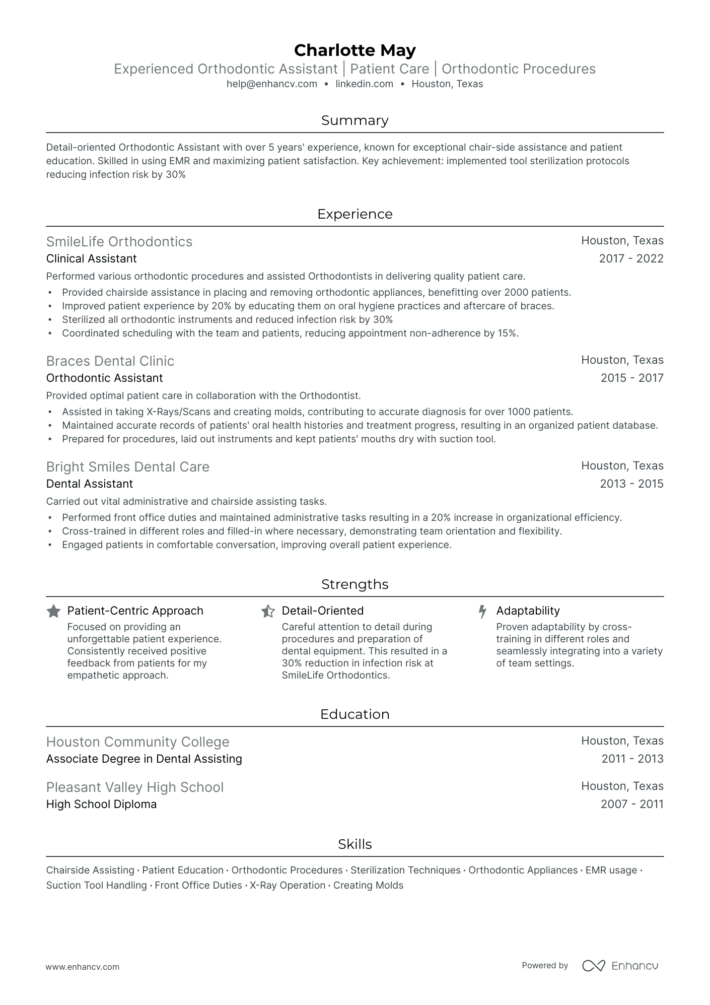 5 Orthodontic Dental Assistant Resume Examples & Guide for 2024