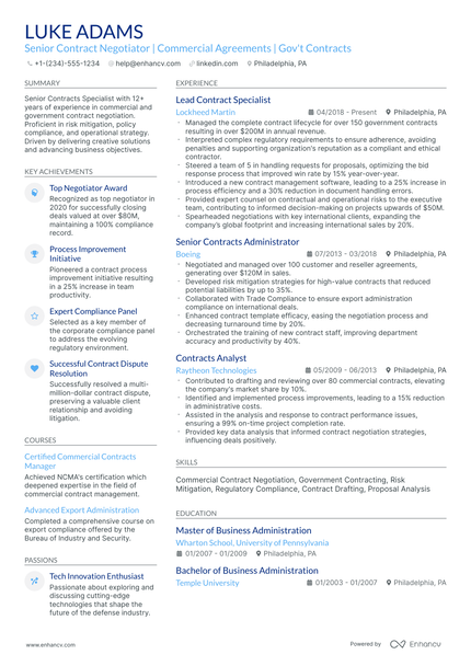 10 Contracts Manager Resume Examples & Guide for 2026