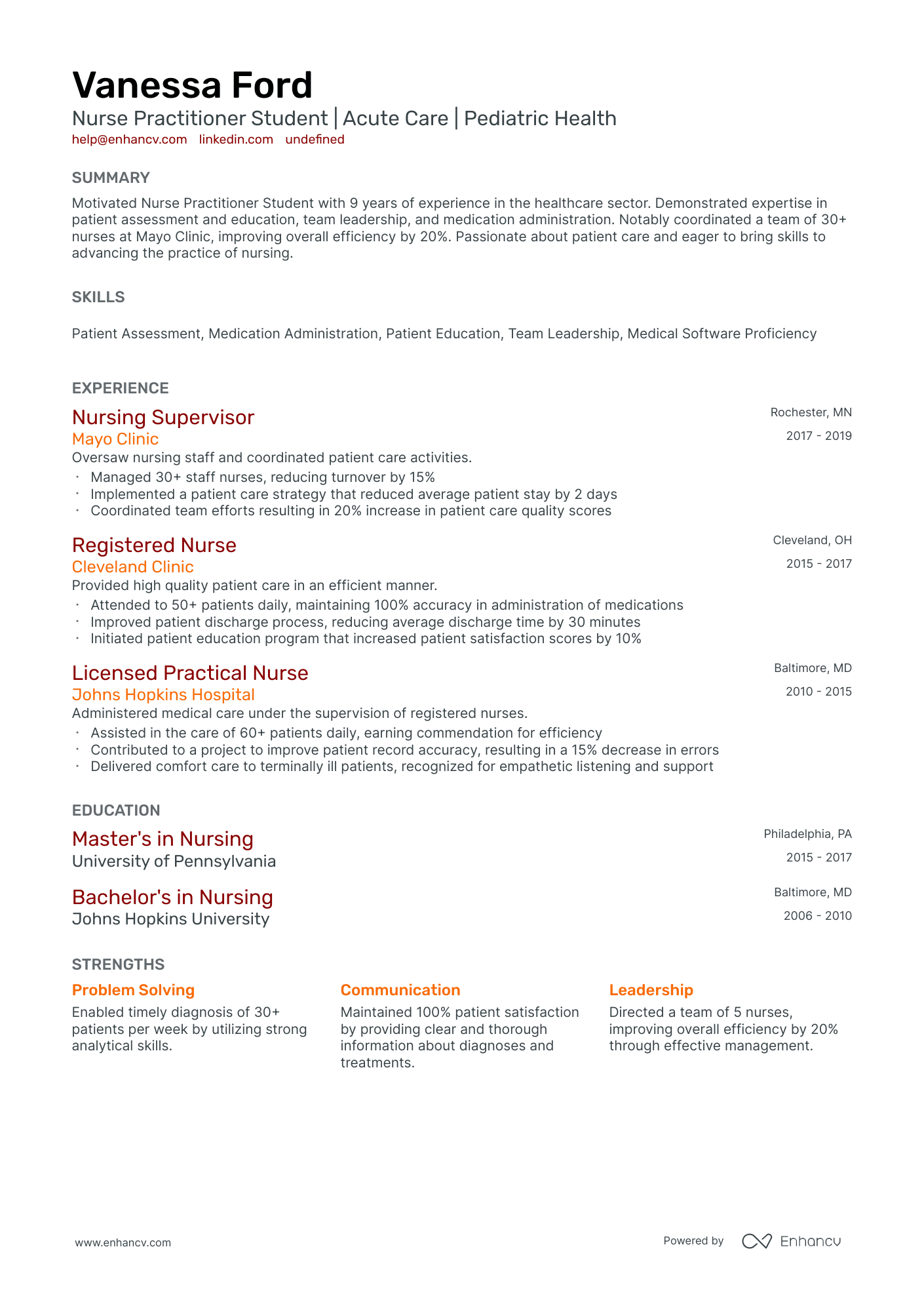 10 Nurse Practitioner Student Resume Examples & Guide for 2026