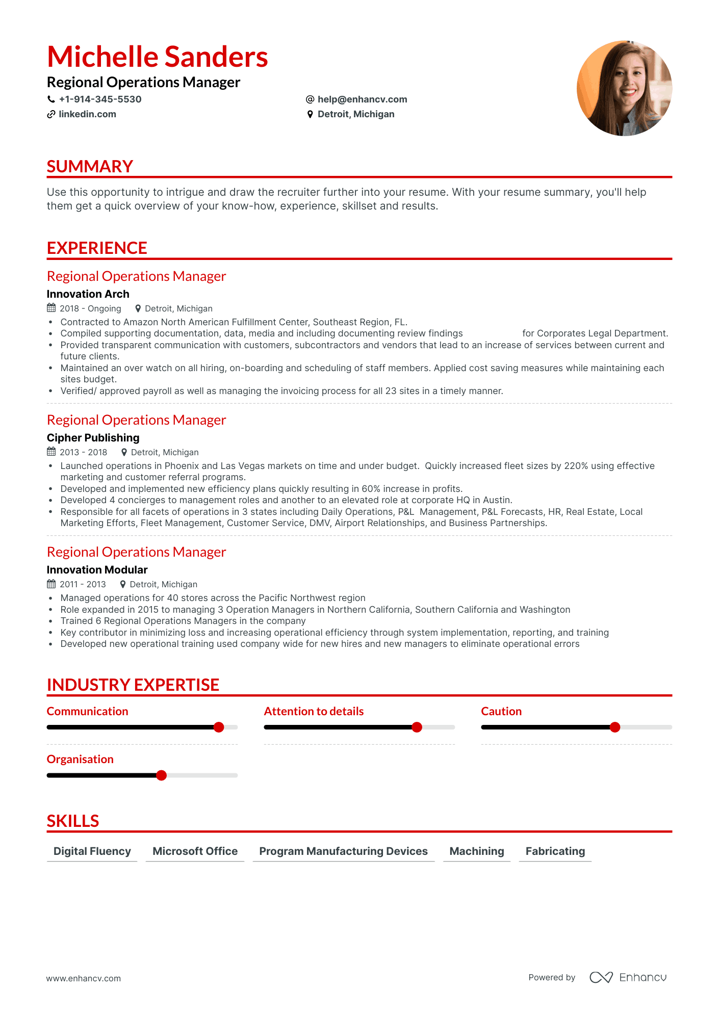 Regional Operations Manager Resume Examples & Guide for 2023 (Layout ...